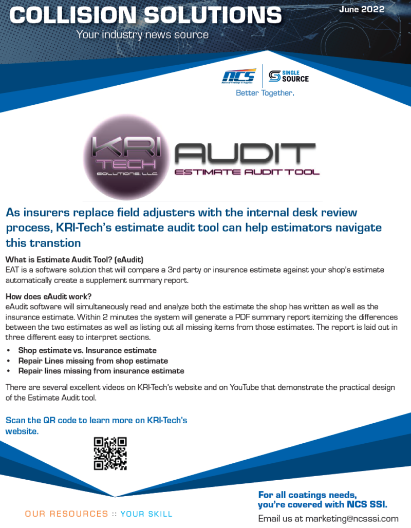 KRI-Tech’s estimate audit tool